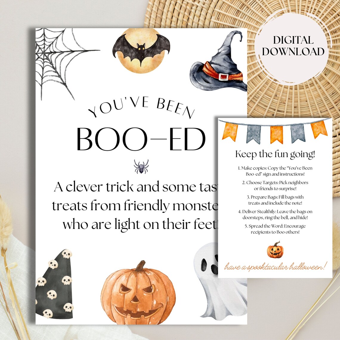 You've Been Boo-ed Printable, Halloween Download, PDF, Booed Gift Card ...