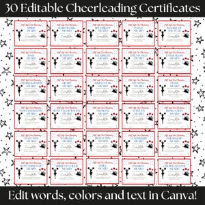 Editable Cheerleading Certificate, Cheer Award, Customize, Canva ...