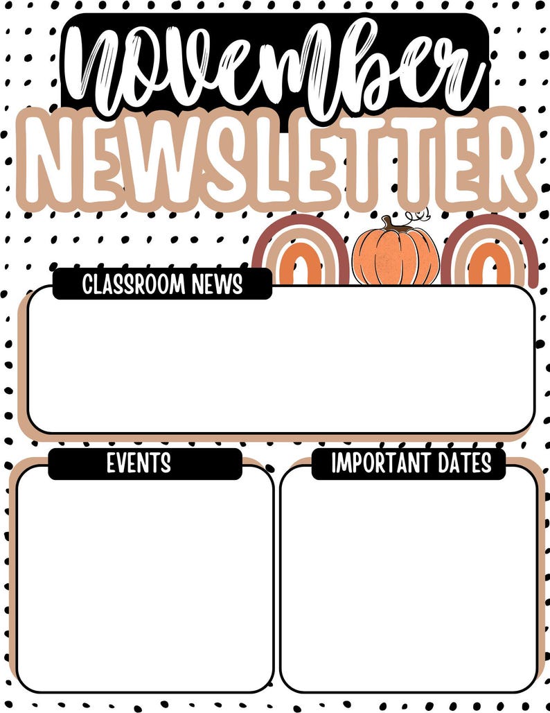 November Newsletter, PTO News, PTA, Teacher Classroom, Fall Newsletter ...