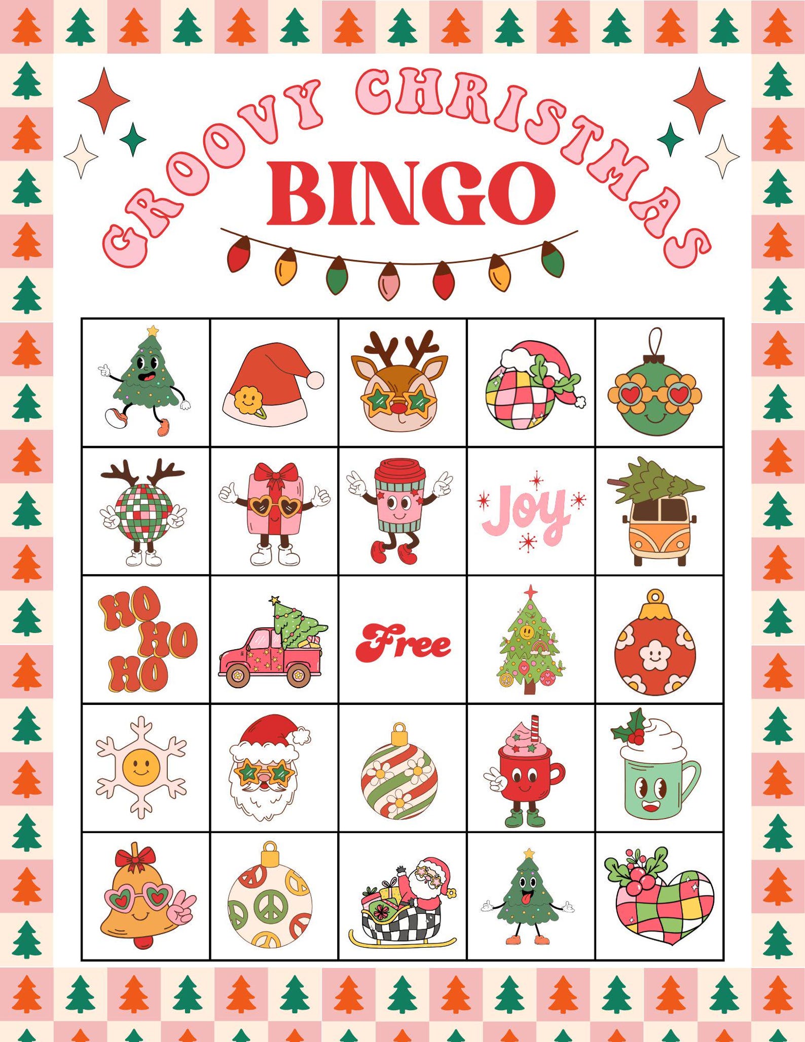 Printable Christmas Bingo Sheets, Party Game, Retro Theme, Homeschool ...