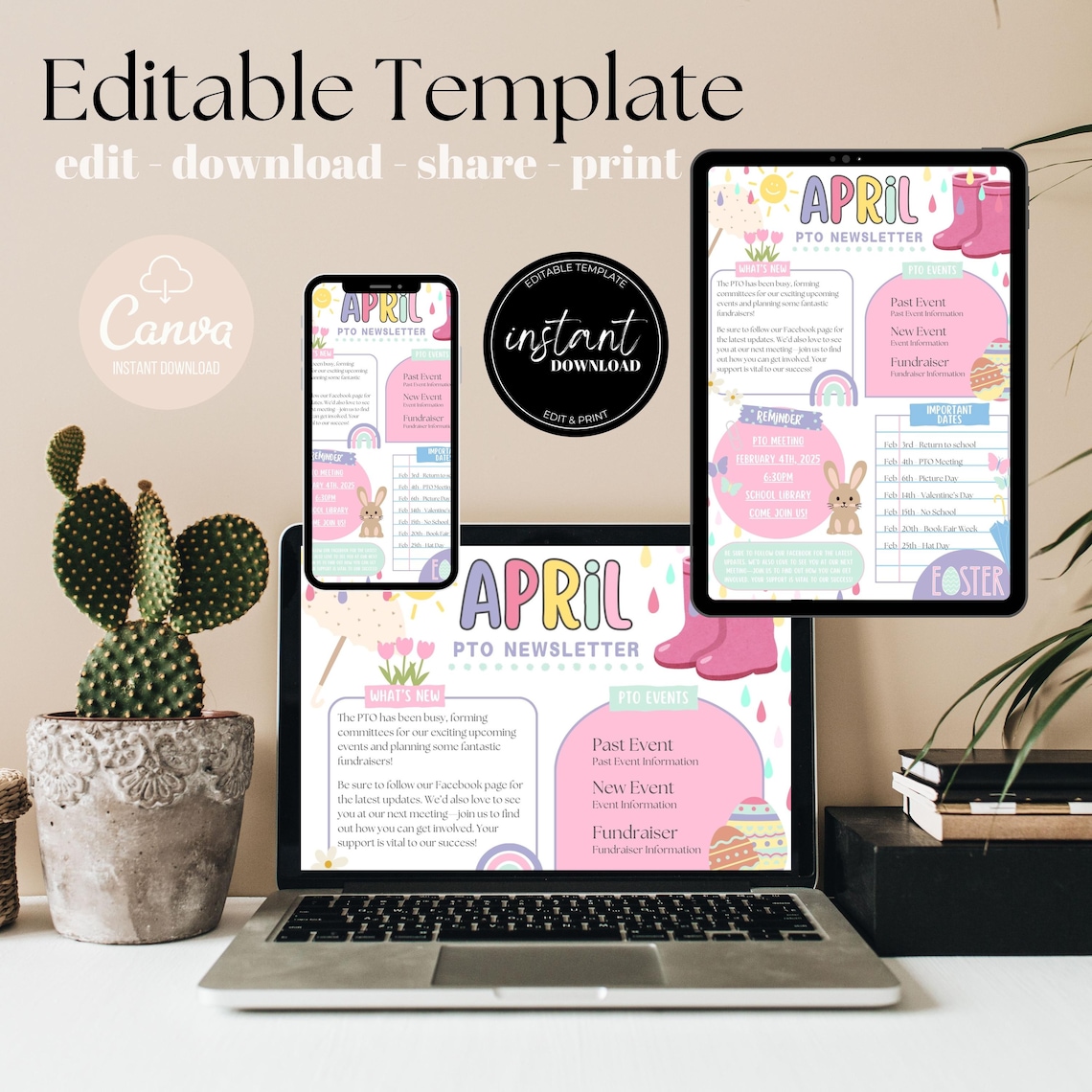 April Newsletter, PTO News, PTA, Teacher Classroom, Easter Day ...