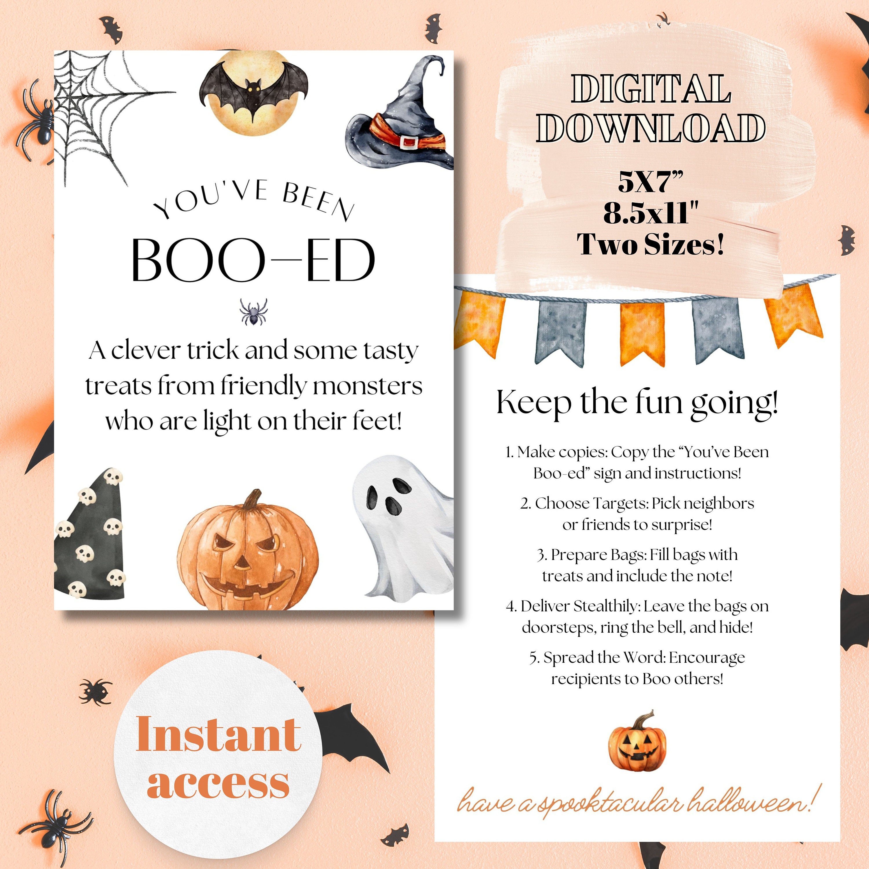 You've Been Boo-ed Printable, Halloween Download, PDF, Booed Gift Card ...