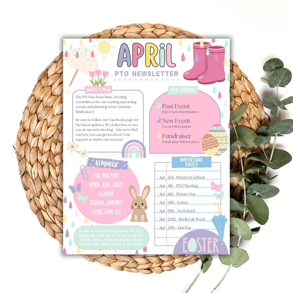 April Newsletter, PTO News, PTA, Teacher Classroom, Easter Day ...
