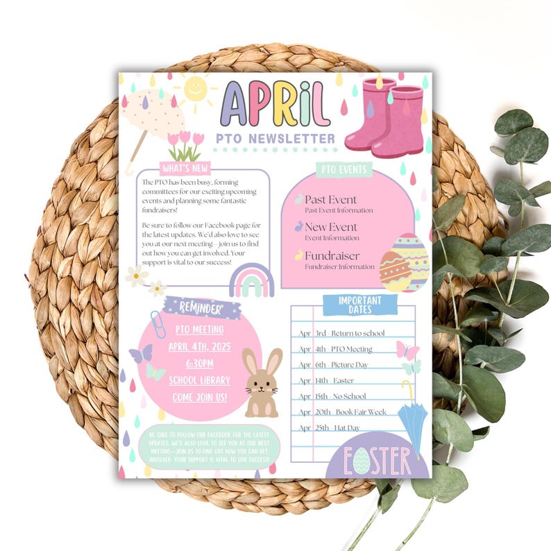April Newsletter, PTO News, PTA, Teacher Classroom, Easter Day ...