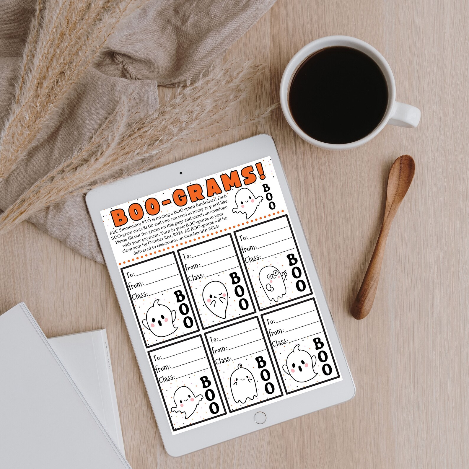 Boo Grams Fundraiser, Editable Halloween Candy Grams, Printable Boo ...