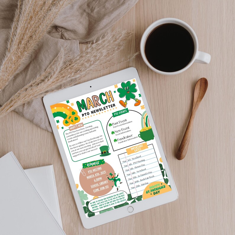 March Newsletter, PTO News, PTA, Teacher Classroom, St Patricks Day ...