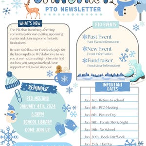12 Month Newsletter, Pto Information, Pta Flyer, Classroom Printable ...