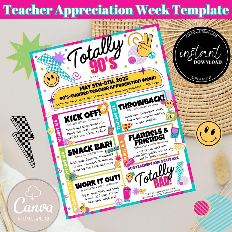 90s Theme Teacher Appreciation Week - Etsy