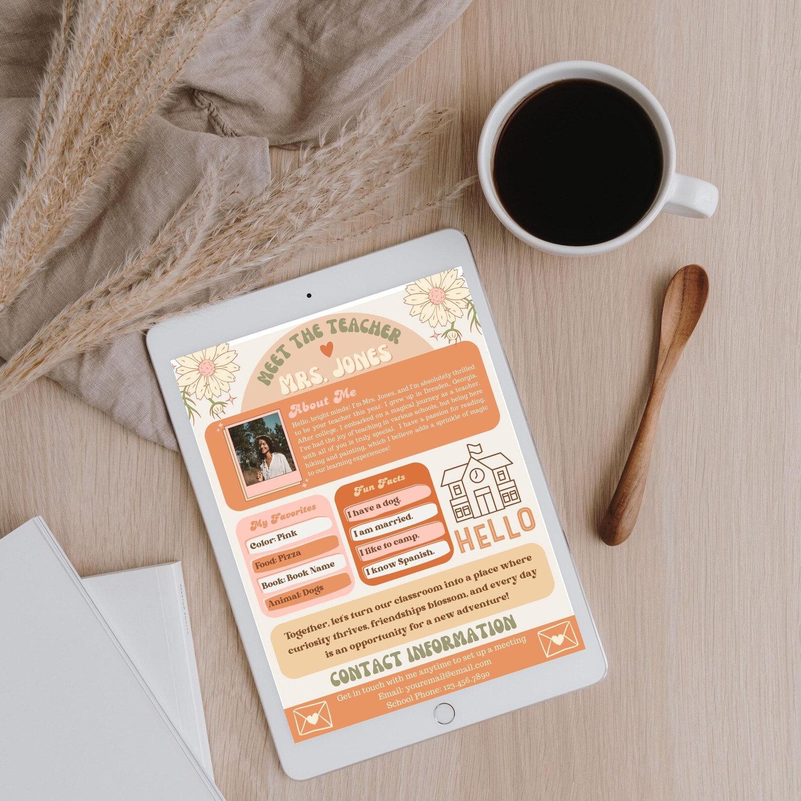 Editable Boho Meet the Teacher Template: Back to School Flyer (canva ...