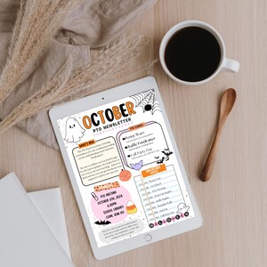 October Newsletter, PTO News, Classroom Newsletter, Canva Template ...