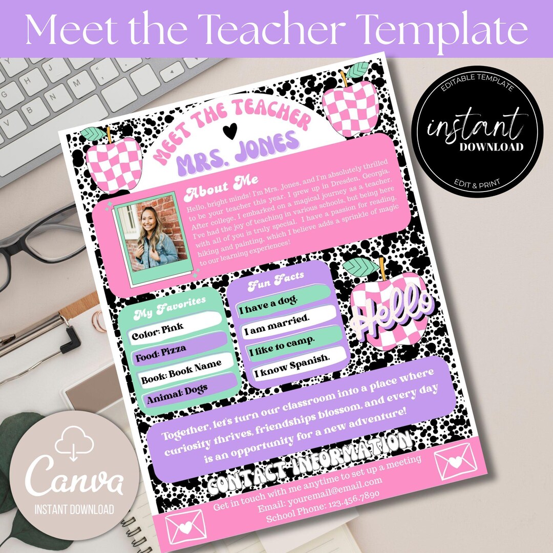 Editable Meet the Teacher Template: Fun Back to School Flyer (canva ...