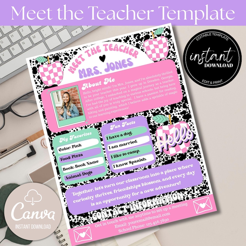 Editable Meet the Teacher Template: Fun Back to School Flyer (canva ...