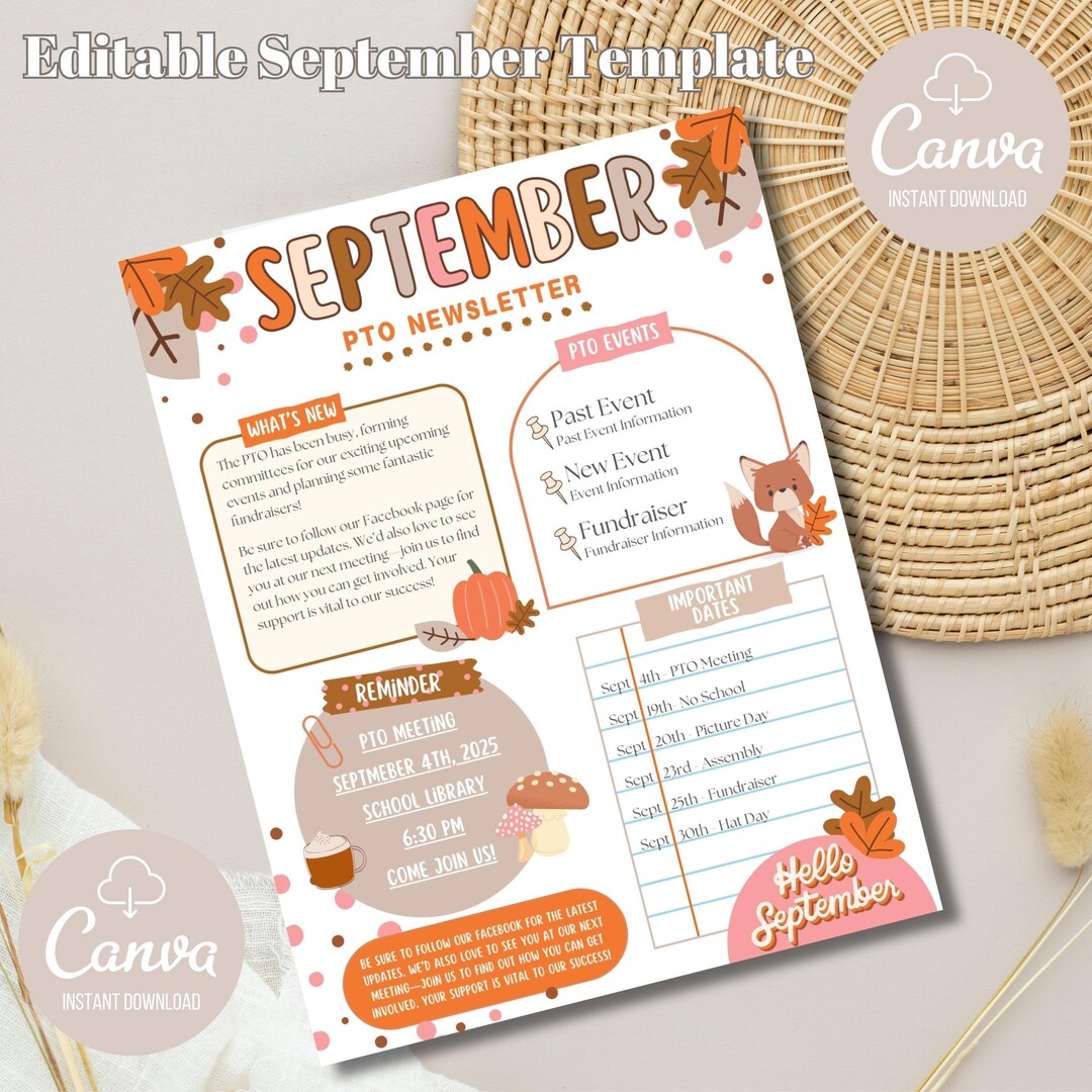August Newsletter, PTO News, PTA, Teacher Classroom, Fall Newsletter ...