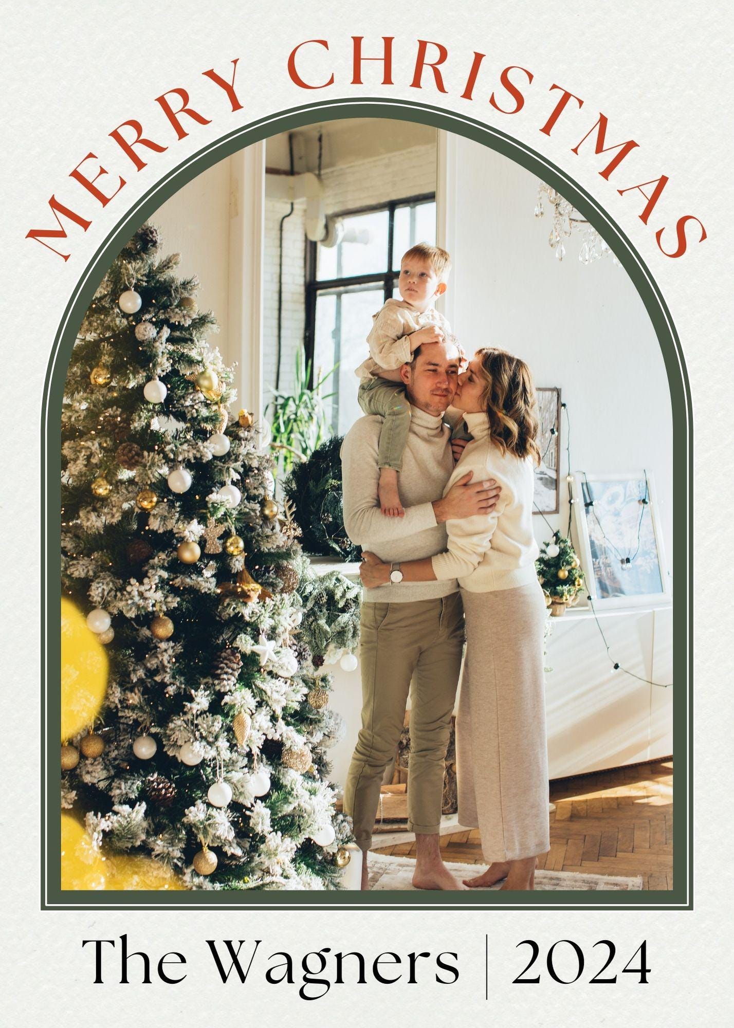 Editable Christmas Card Template, DIY Holiday Card, Canva, Digital ...