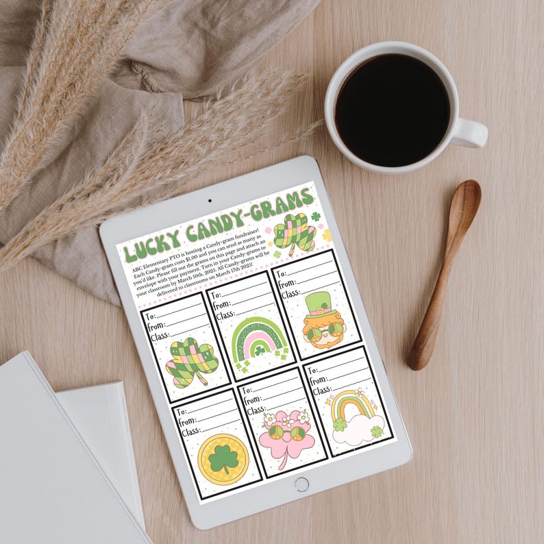Lucky Candy Grams Fundraiser, Editable St. Patrick's Day Candy Grams ...