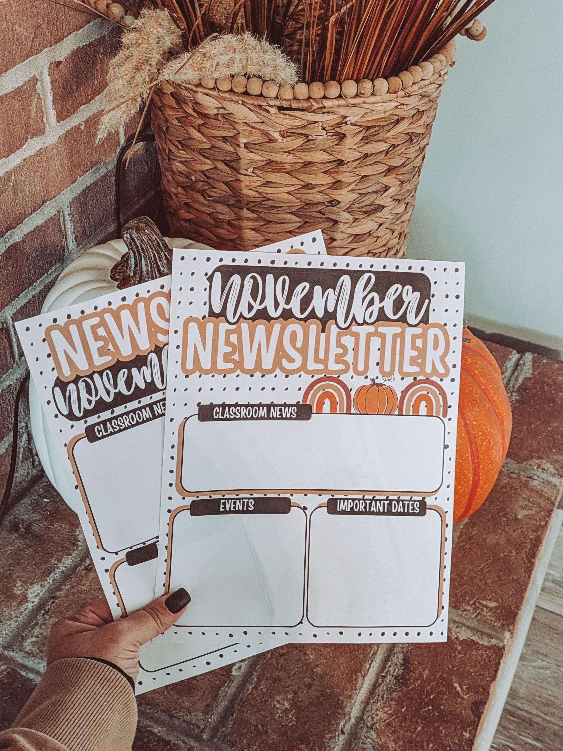 November Newsletter, PTO News, PTA, Teacher Classroom, Fall Newsletter ...