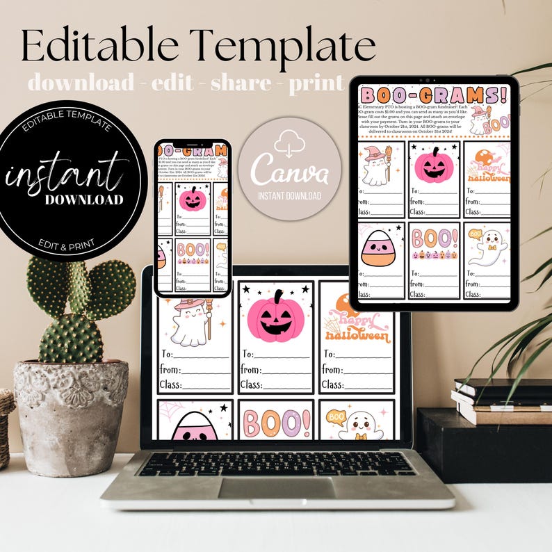 Editable Halloween Boo Grams: School Fundraiser, PTO PTA (canva ...