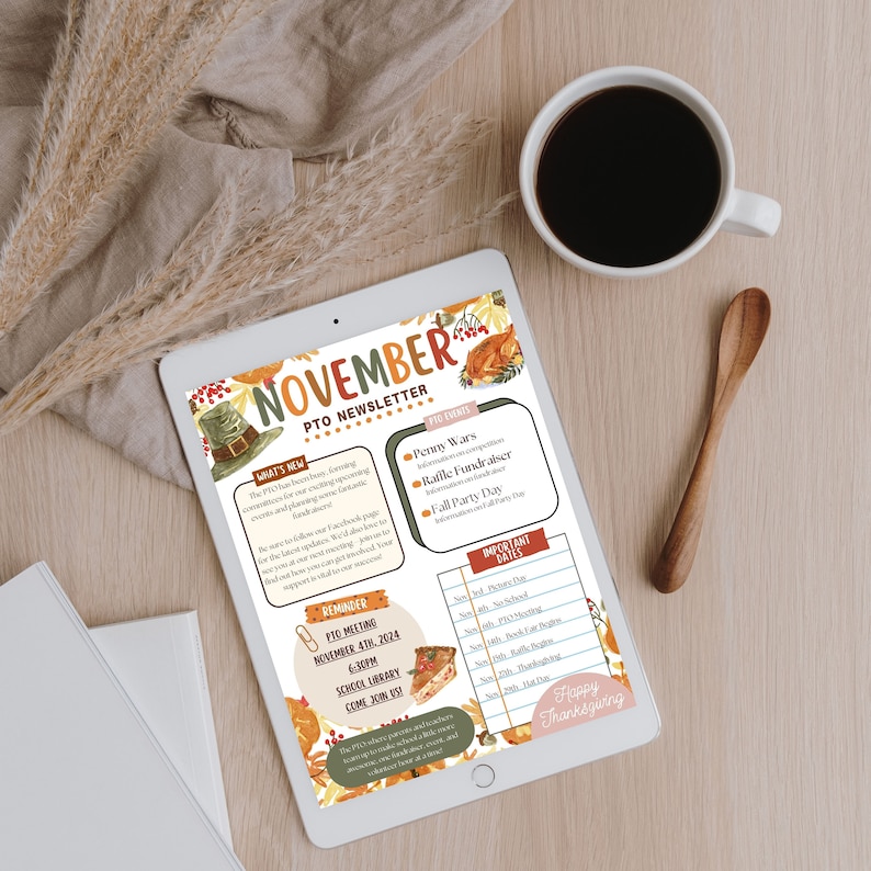 November Newsletter, PTO News, PTA, Teacher Classroom, Fall Newsletter ...