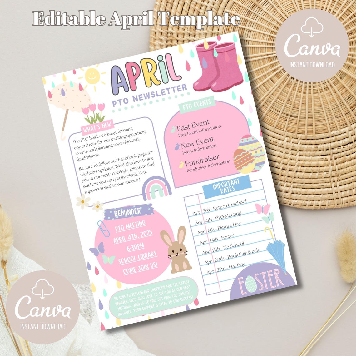 April Newsletter, PTO News, PTA, Teacher Classroom, Easter Day ...