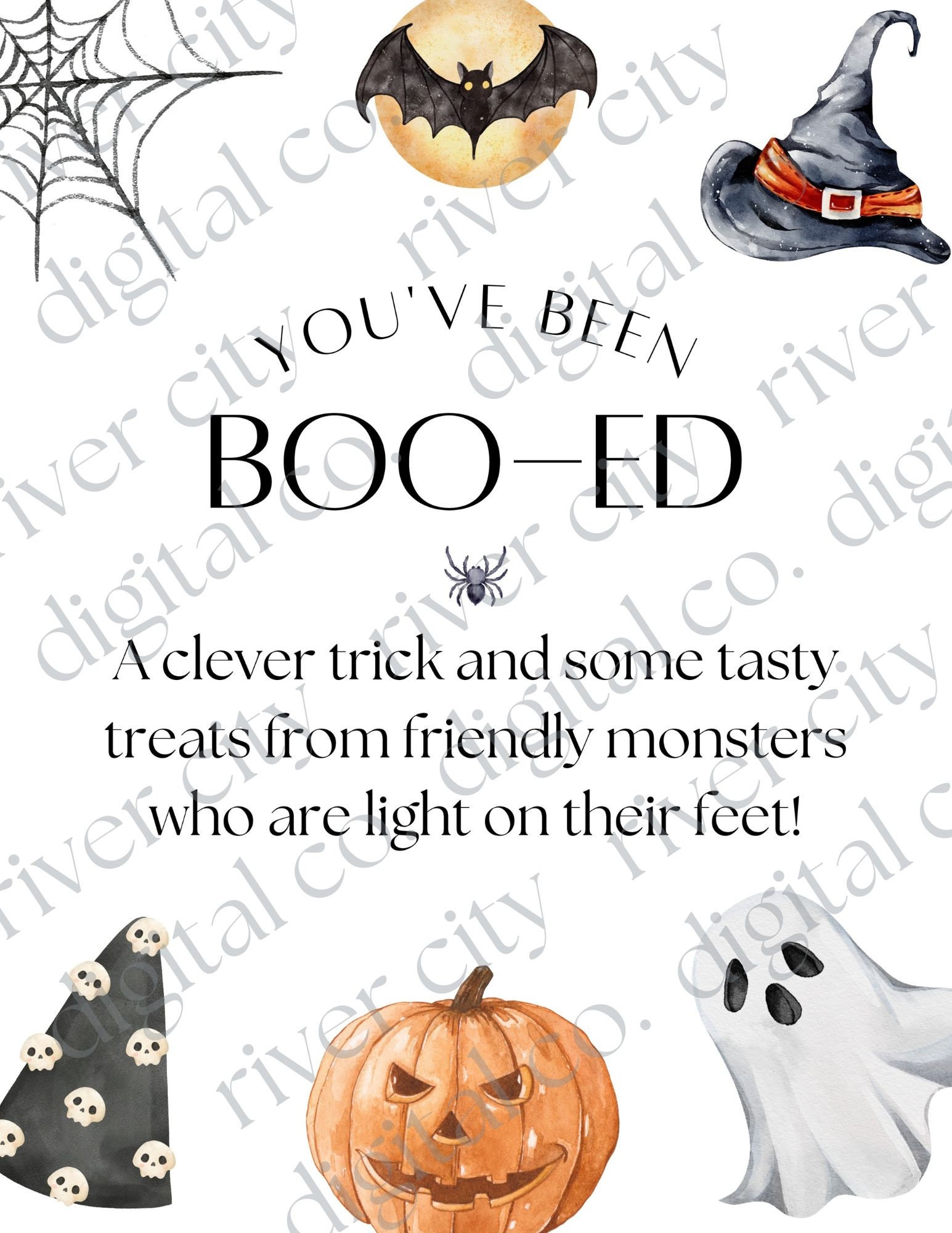 You've Been Boo-ed Printable, Halloween Download, PDF, Booed Gift Card ...