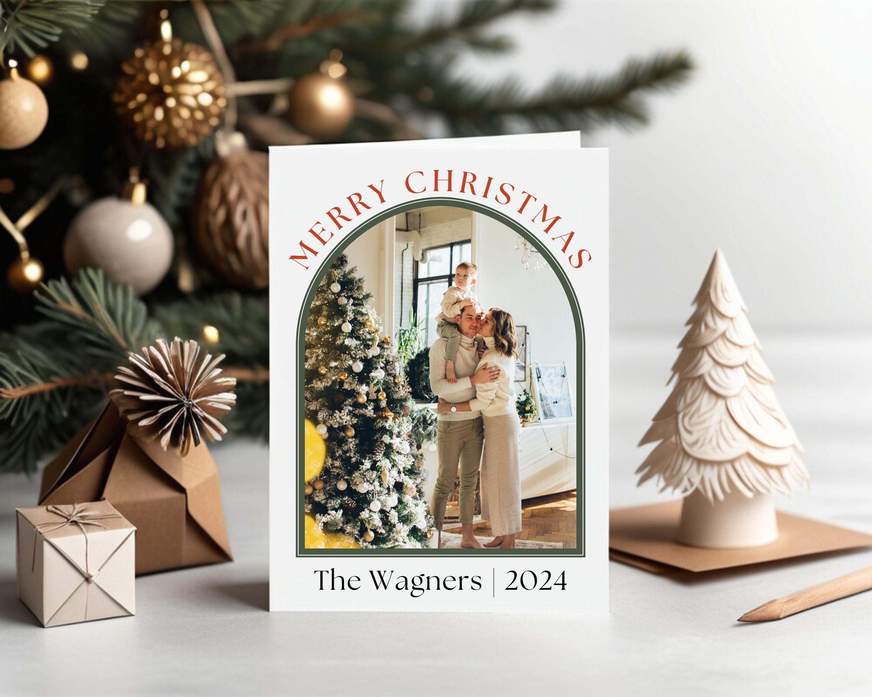 Editable Christmas Card Template, DIY Holiday Card, Canva, Digital ...