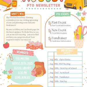August Newsletter, PTO News, PTA, Teacher Classroom, Fall Newsletter ...