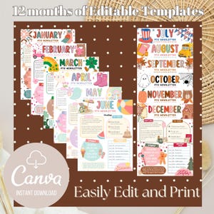 12 Month Newsletter, Pto Information, Pta Flyer, Classroom Printable ...