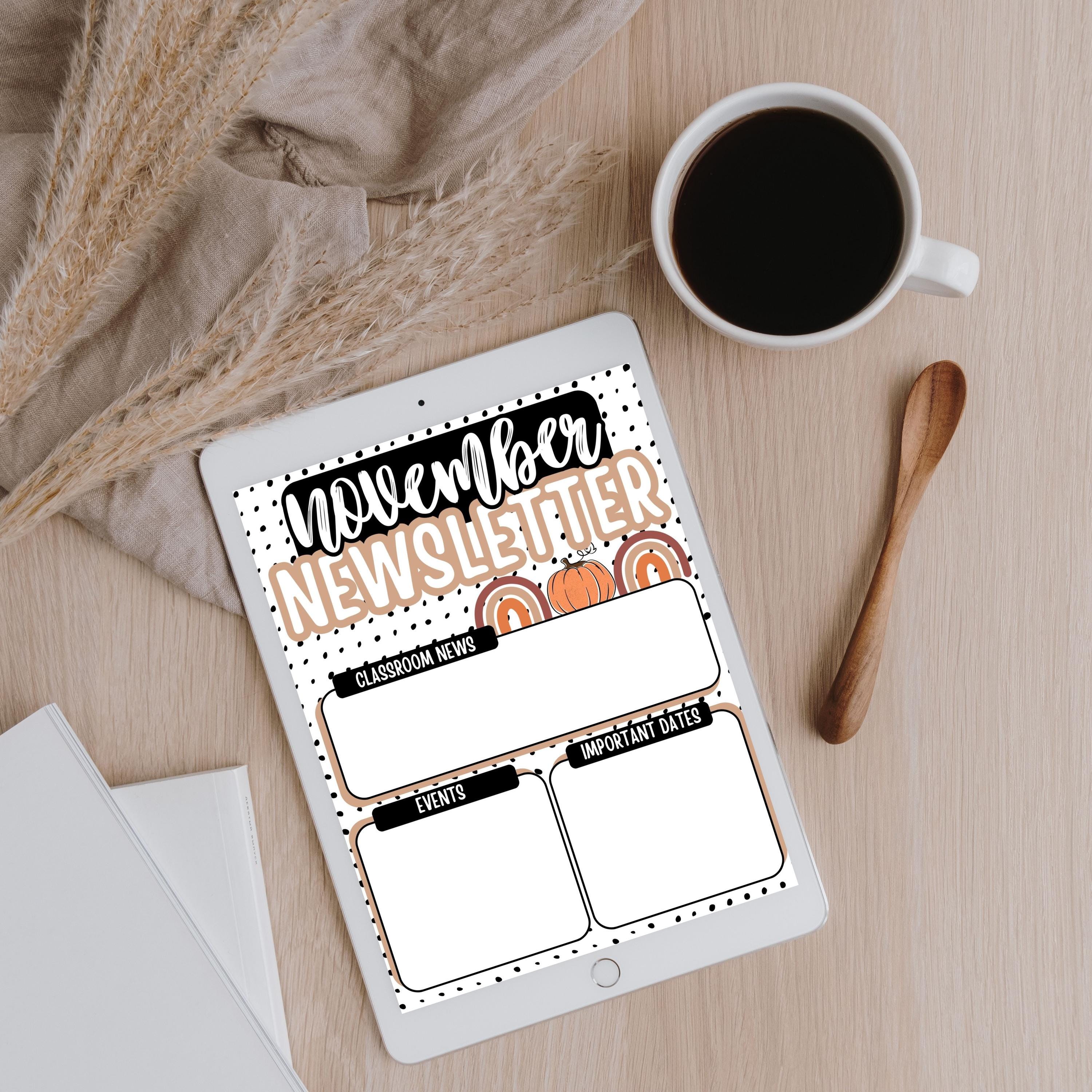 November Newsletter, PTO News, PTA, Teacher Classroom, Fall Newsletter ...