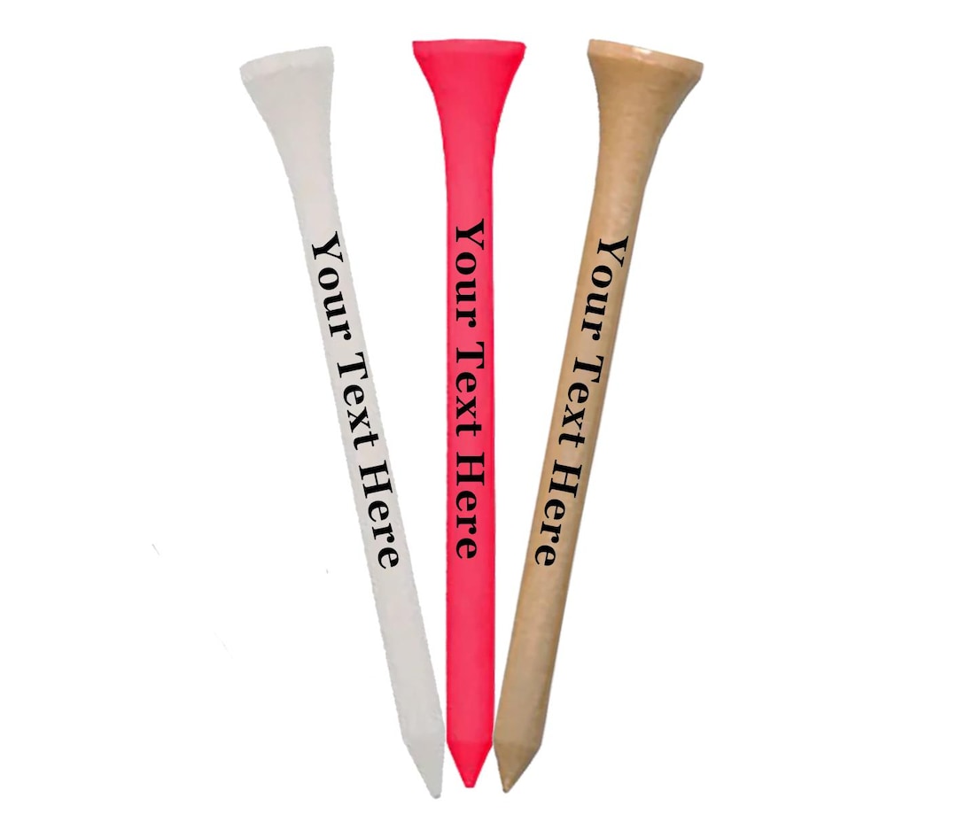 Golf Tees Personalized - Wooden 2-3/4 Inch - Choose From White, Pink or ...