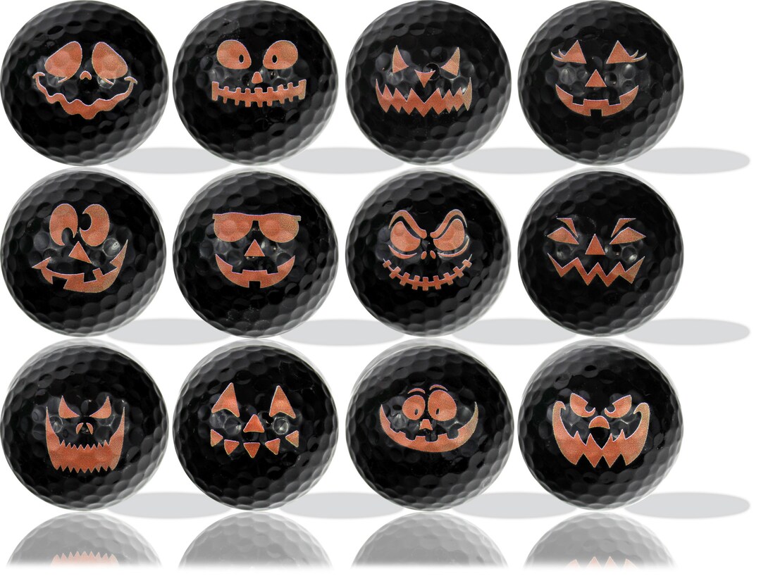 Pumpkin Faces Black Halloween Golf Balls - Etsy
