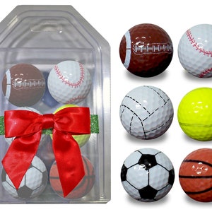 Sports Golf Ball Variety Pack in Christmas Ribbon Packaging - Etsy