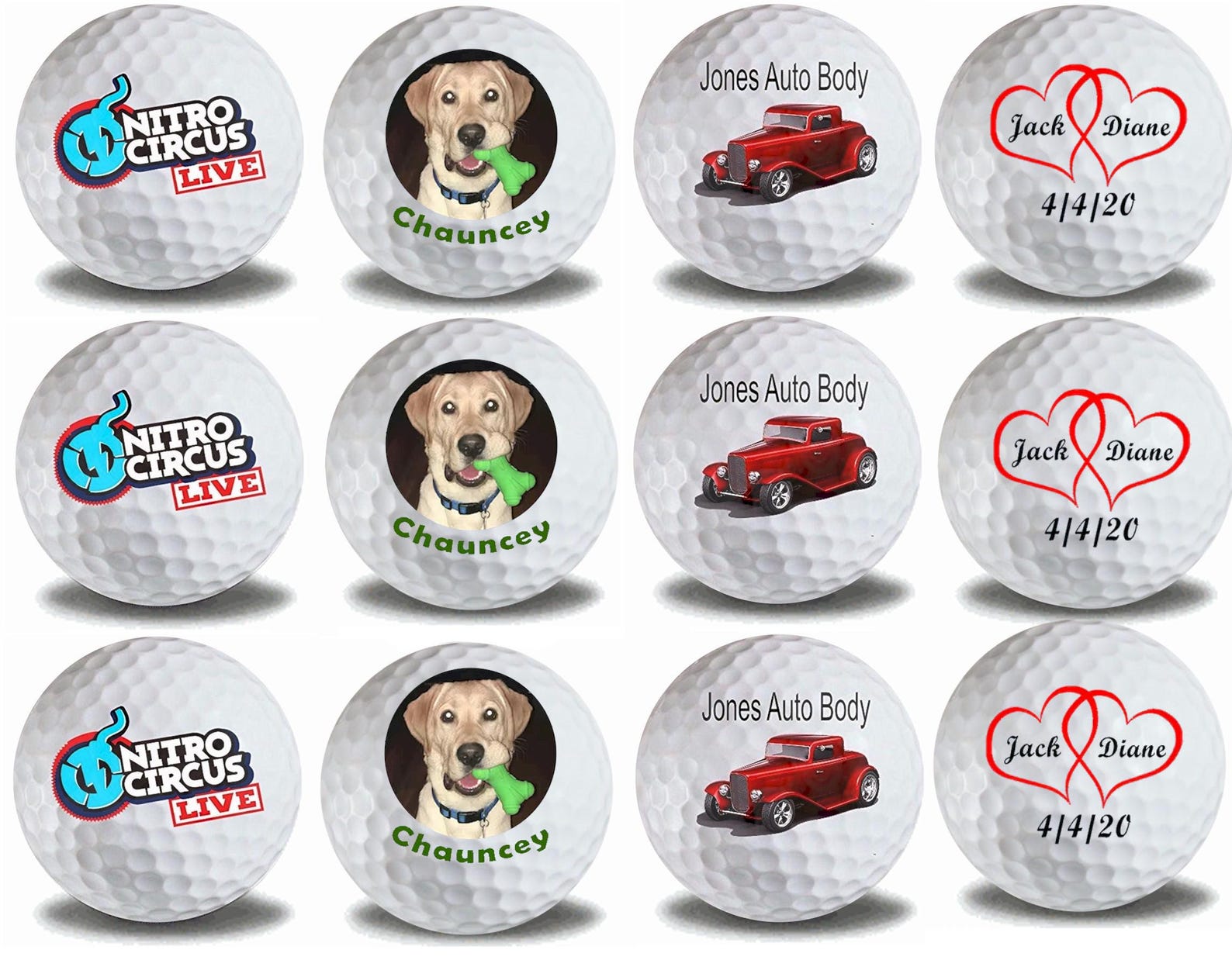 Custom Callaway Chrome Soft Refinished Golf Balls - Personalized ...