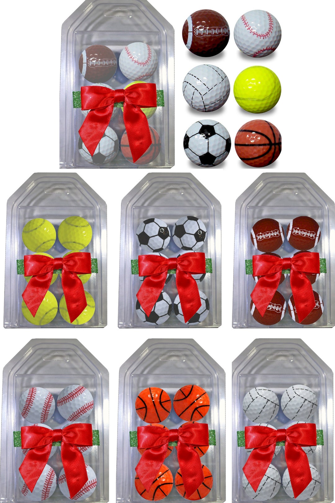 Sports Golf Ball Variety Pack in Christmas Ribbon Packaging - Etsy