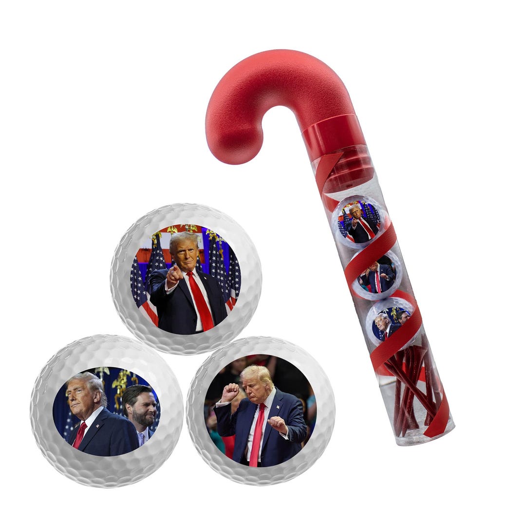 Trump Golf Balls and Tees Set in Candy Cane Packaging - Etsy