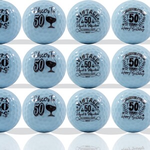 Happy 50th Birthday Golf Ball Set, 12 Count - Etsy