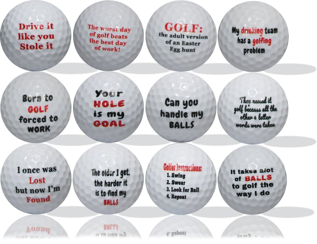 Golf Humor Golf Balls 12 Pack- Golf Gift | Gift for Golfer | Funny Golf ...