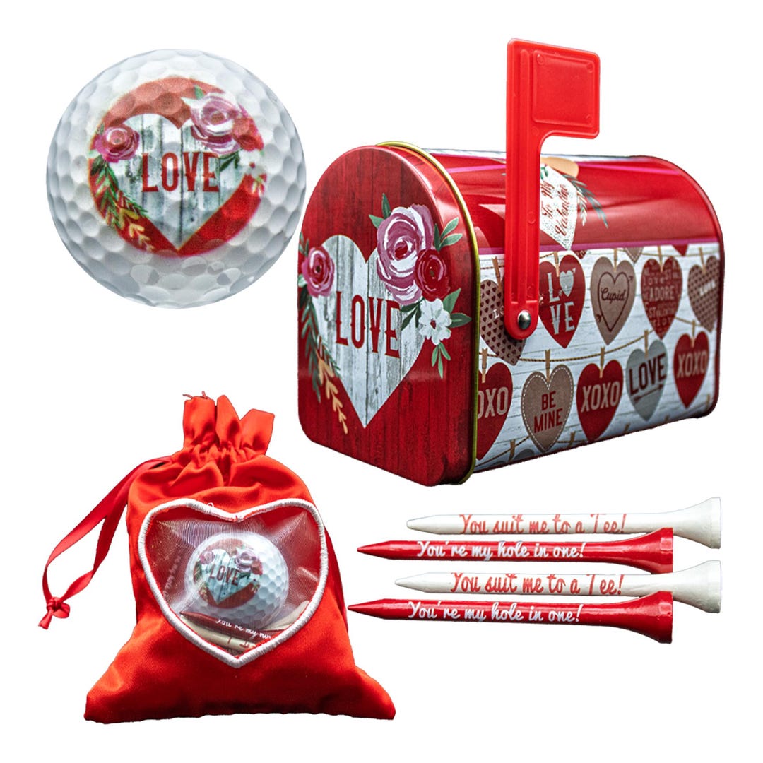 Valentine's Golf Gift Set, Love and Roses Balls, Tees and Tin - Etsy