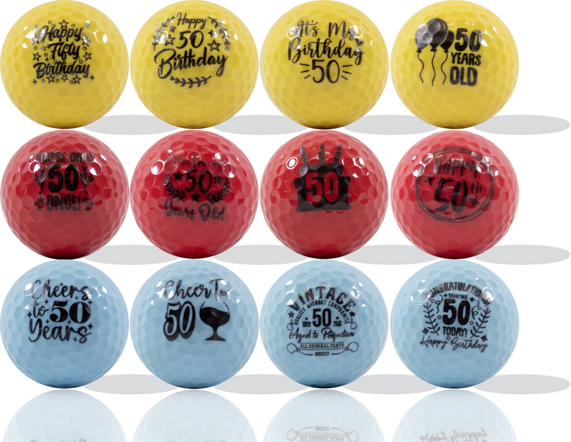 Happy 50th Birthday Golf Ball Set, 12 Count - Etsy