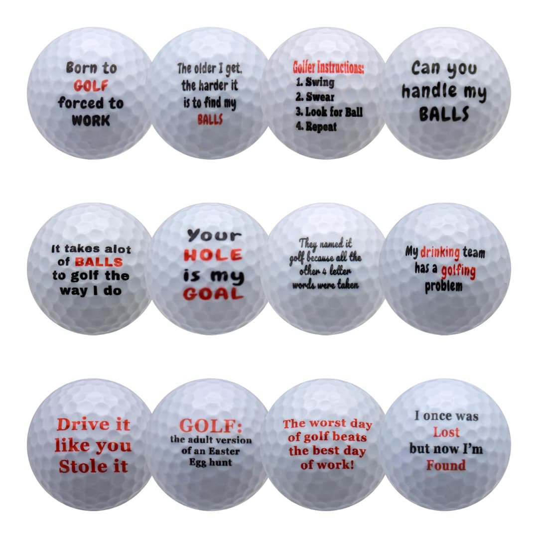 Golf Humor Golf Balls 12 Pack - Etsy