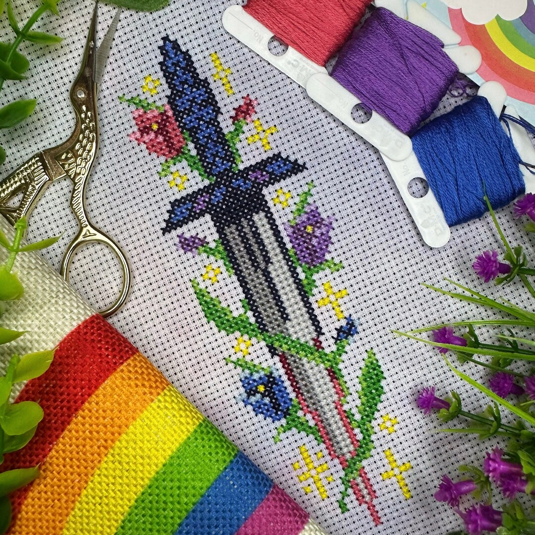 Subtle Bisexual LGBTQ Pride Sword Cross Stitch Pattern - Etsy