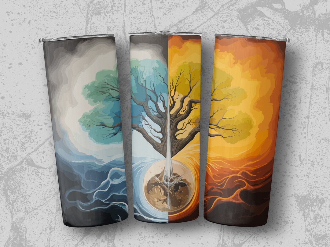Striking Artwork Inspired by the Four Elements Yin and Yang - Etsy