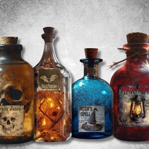 Gothic Potion Labels Clipart for Junk Journals. Digital Paper of ...