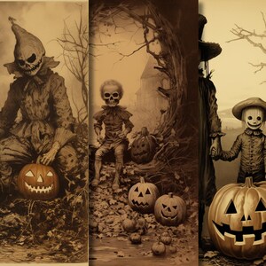 Vintage Grunge Halloween Paper for Junk Journals. Digital Paper of ...