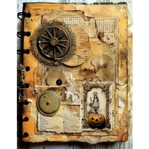 Gothic Halloween ATC Cards Junk Journal Paper. Digital Paper of Spooky ...