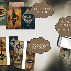 Vintage Grunge Evil Eye Journal Paper. Digital Paper of Mystic Nazar ...