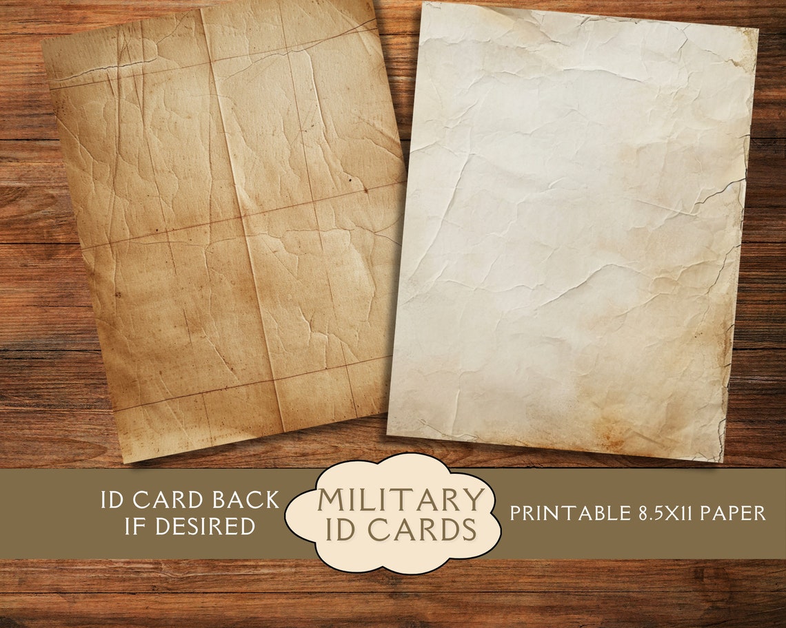Military ID Cards Junk Journal Ephemera. Digital Paper of Vintage ...