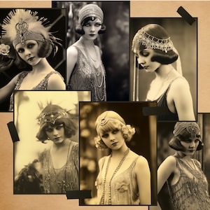 Vintage Flapper Postcards. Digital Paper of Vintage 1920s Ephemera for ...