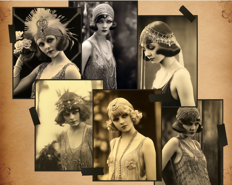 Vintage Flapper Postcards. Digital Paper of Vintage 1920s Ephemera for ...