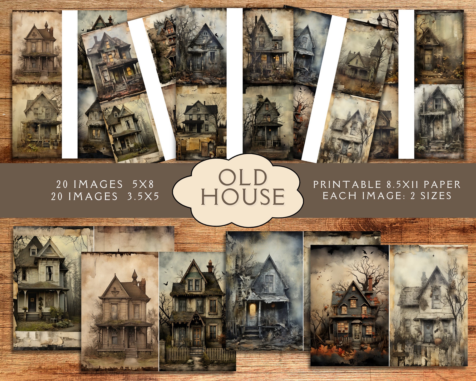 Vintage Old House Junk Journal Paper. Digital Paper of Decaying Old ...