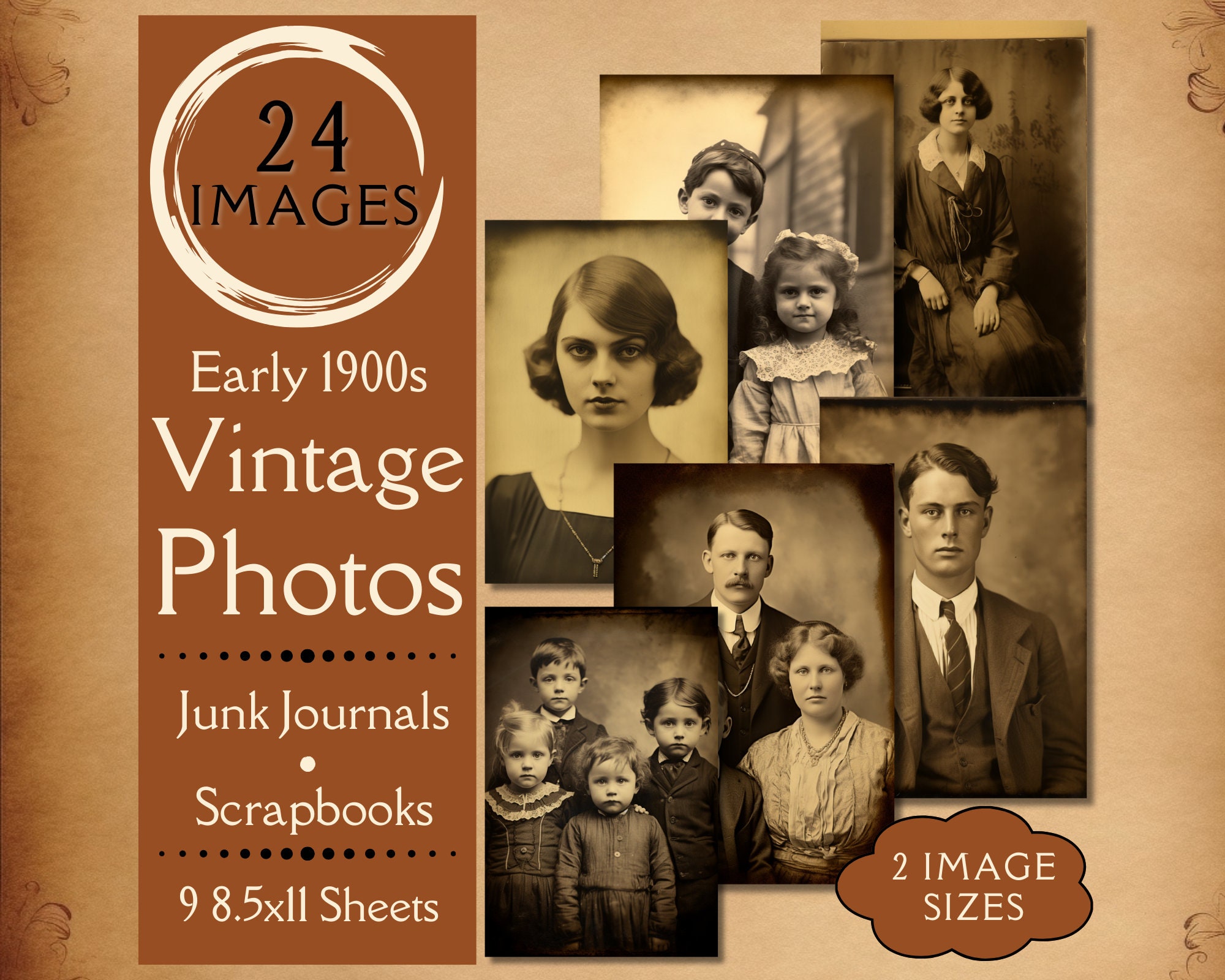 Vintage 1900s Pictures Junk Journal Paper. Digital Paper of Vintage ...